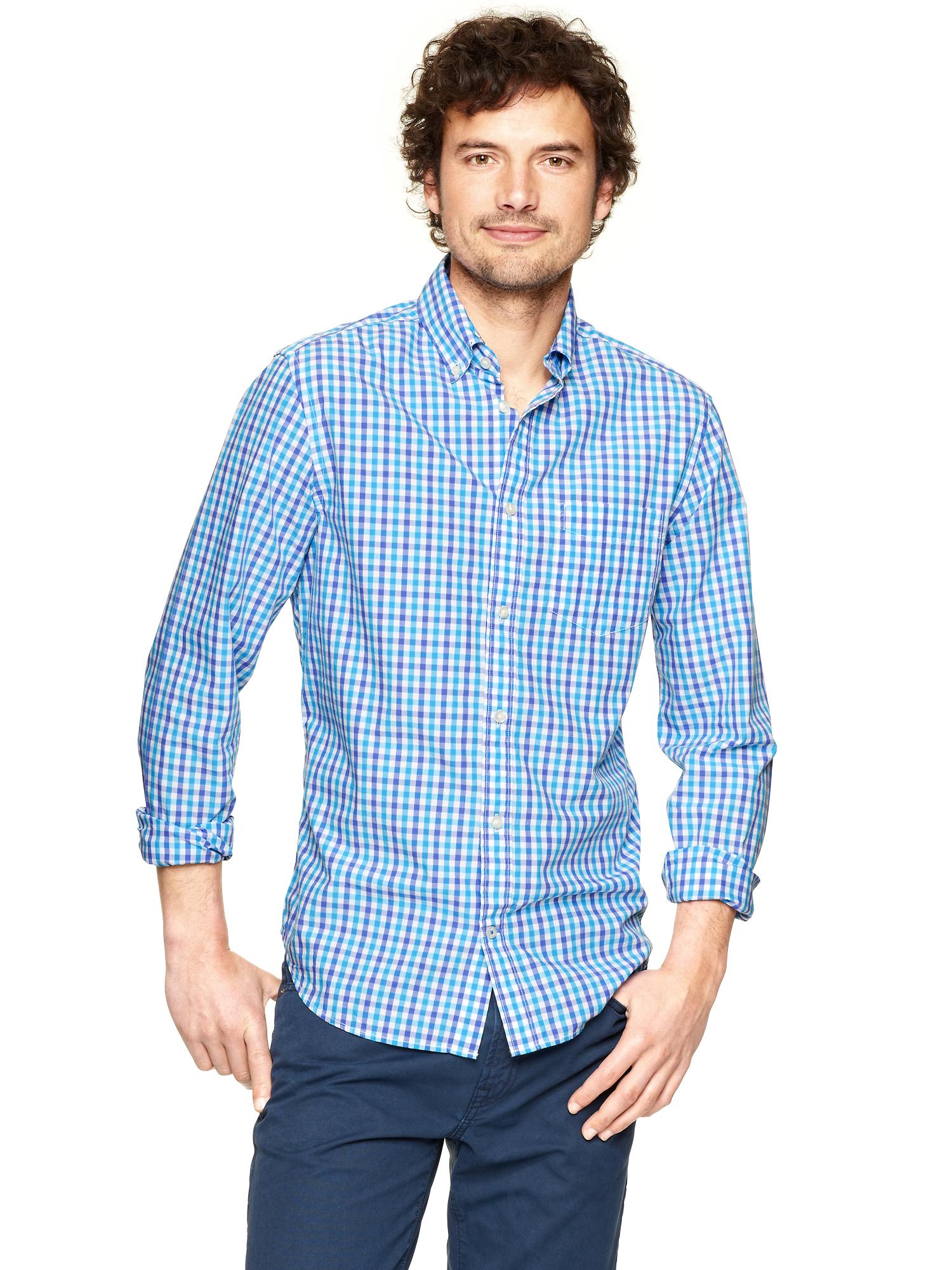 Gap公式オンラインストア | Lived-in wash multi-checkered shirt