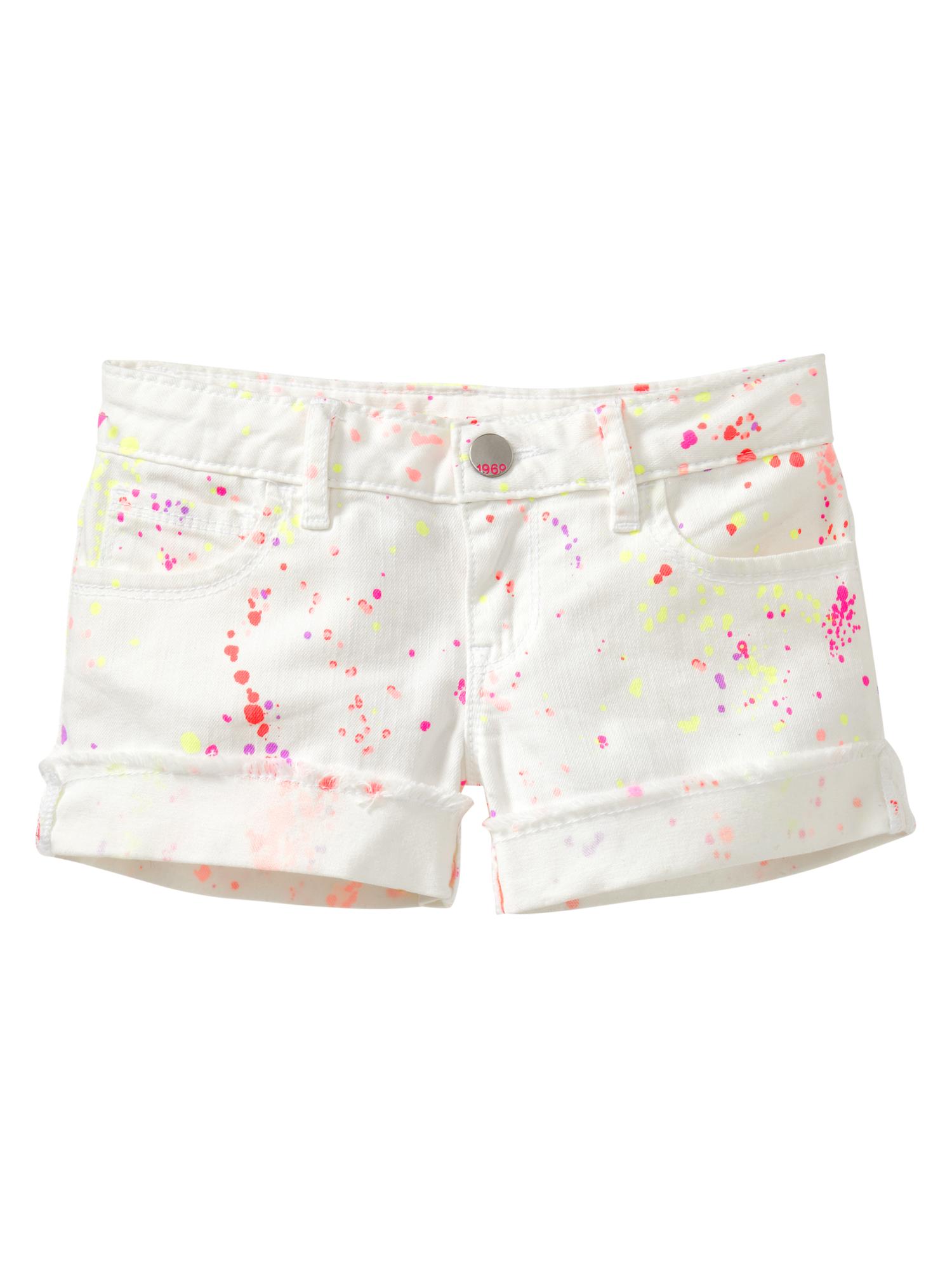 Gap公式オンラインストア | Splatter print denim shorties