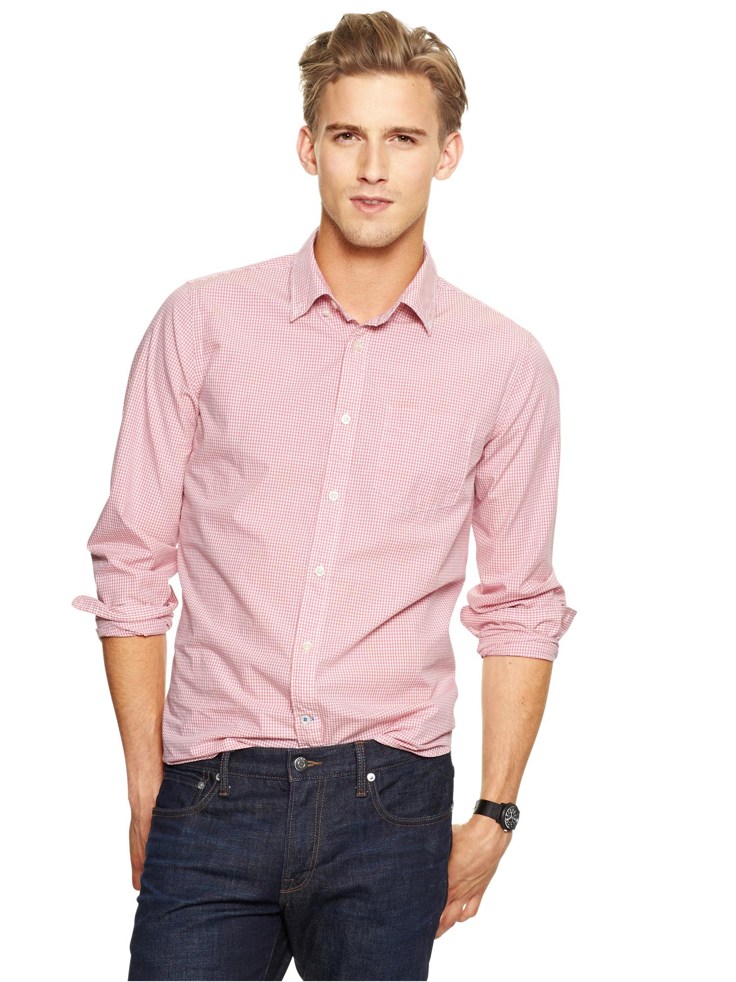 Gap公式オンラインストア | Lived-in wash mini-gingham shirt