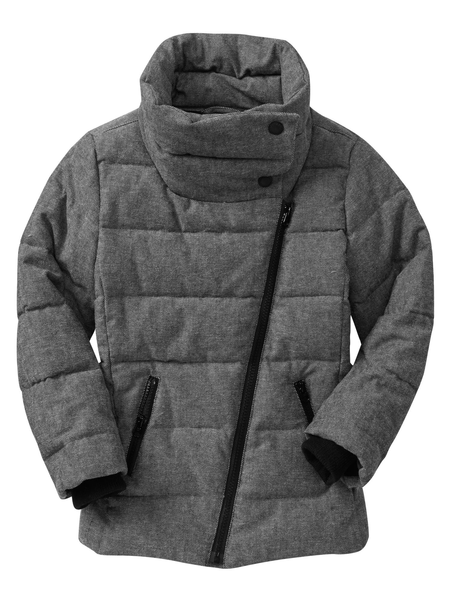 Gap公式オンラインストア | Warmest tweed moto puffer jacket