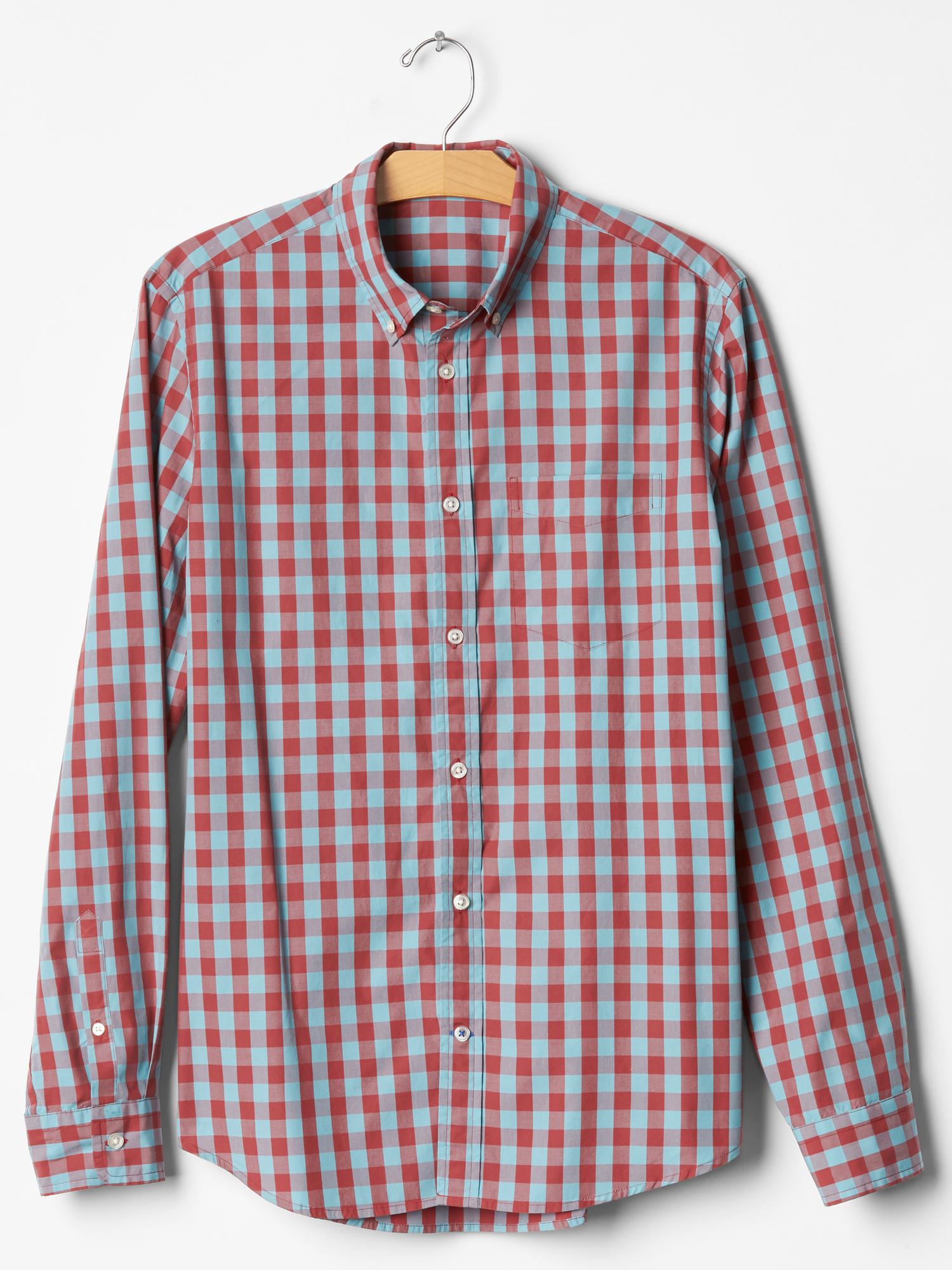 Gap公式オンラインストア | Lived-in wash spring gingham shirt