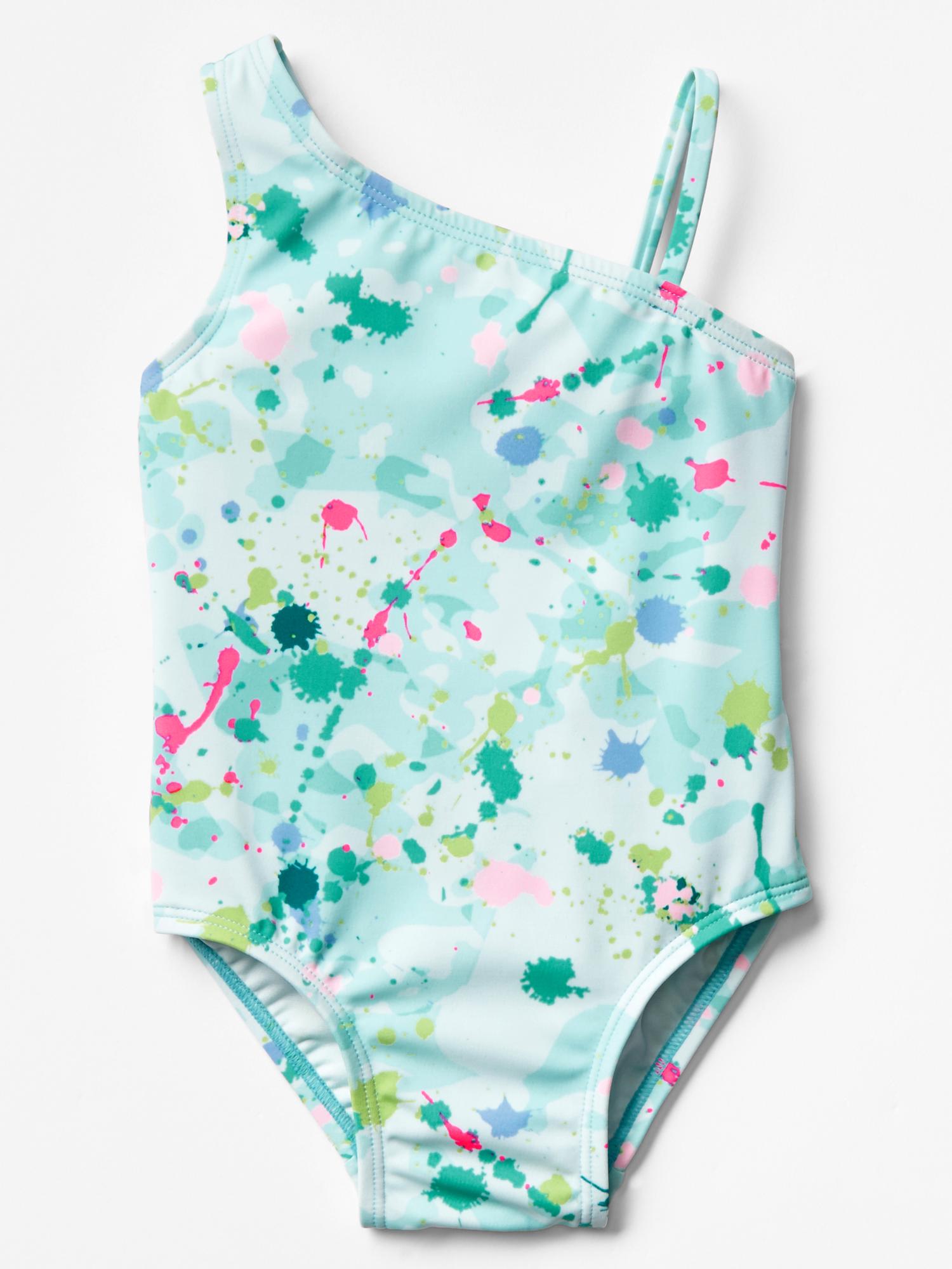 Gap公式オンラインストア | Paint splatter asymmetrical swim one-piece