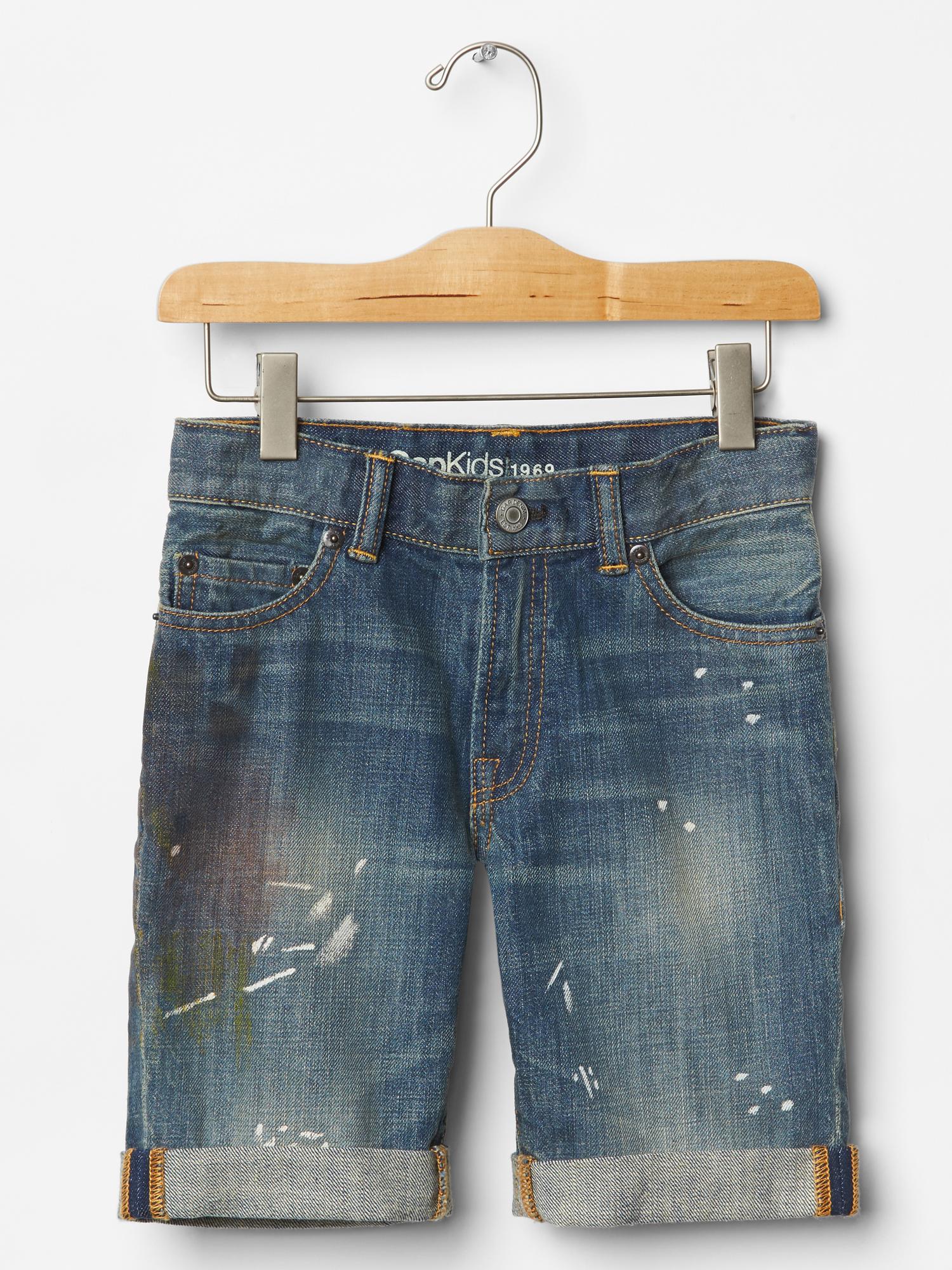 Gap公式オンラインストア | 1969 splatter denim shorts